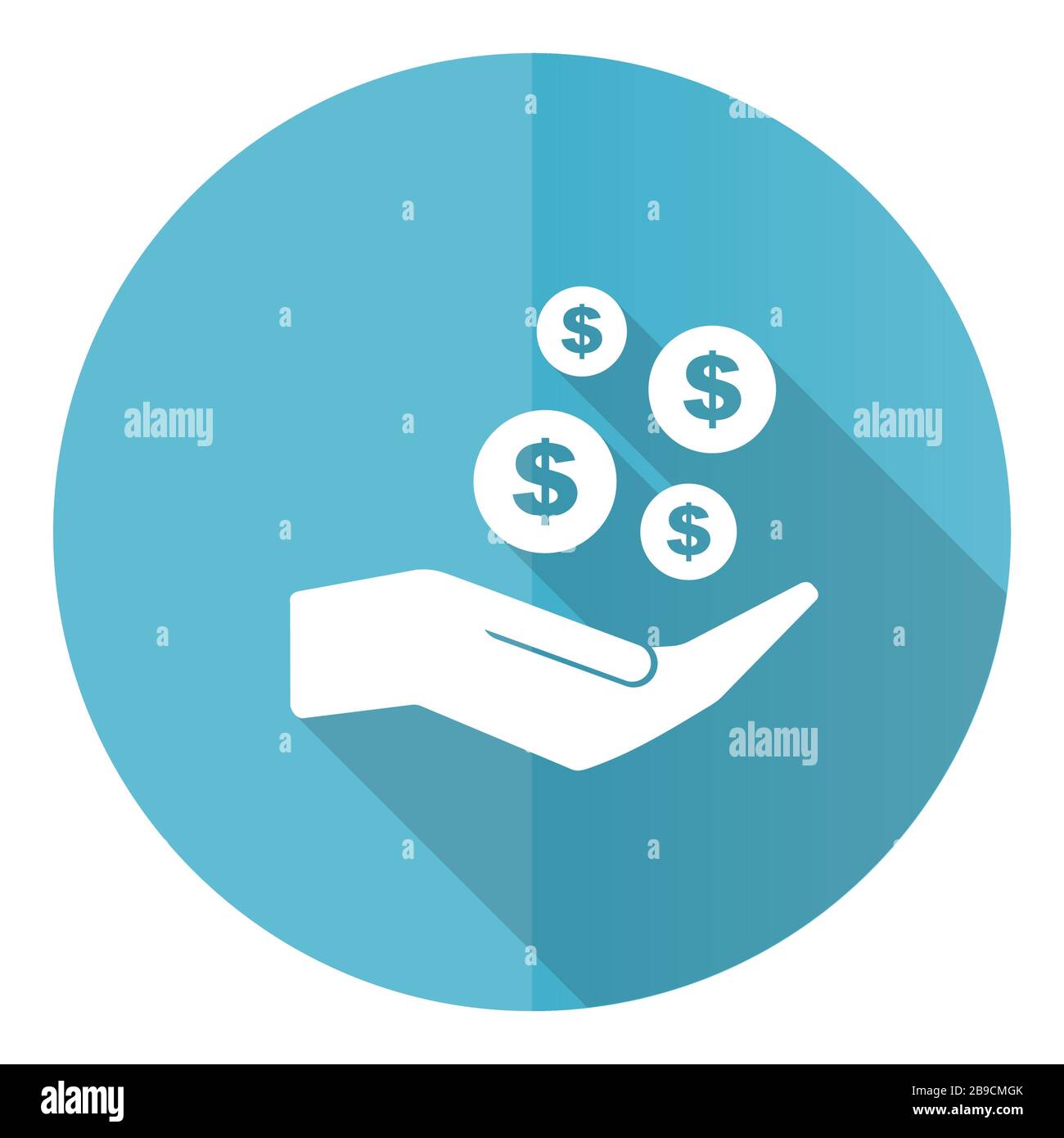 Money, cash blue round flat design vector icon isolated on white ...