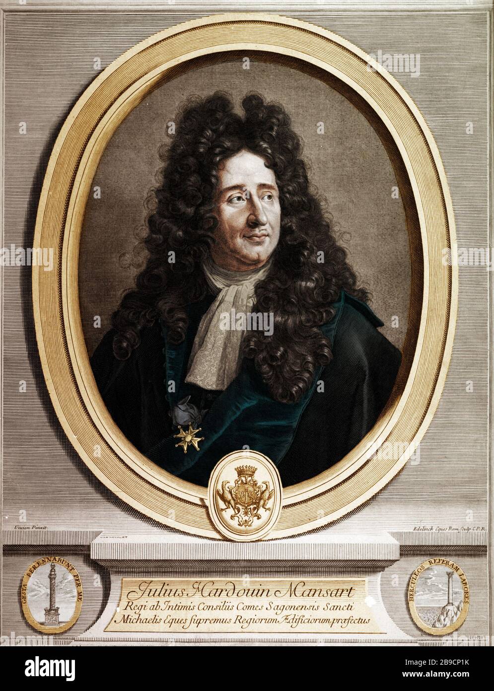 J. H. MANSART Gerard Edelinck (1640-1707). "Jules Hardouin Mansart ...