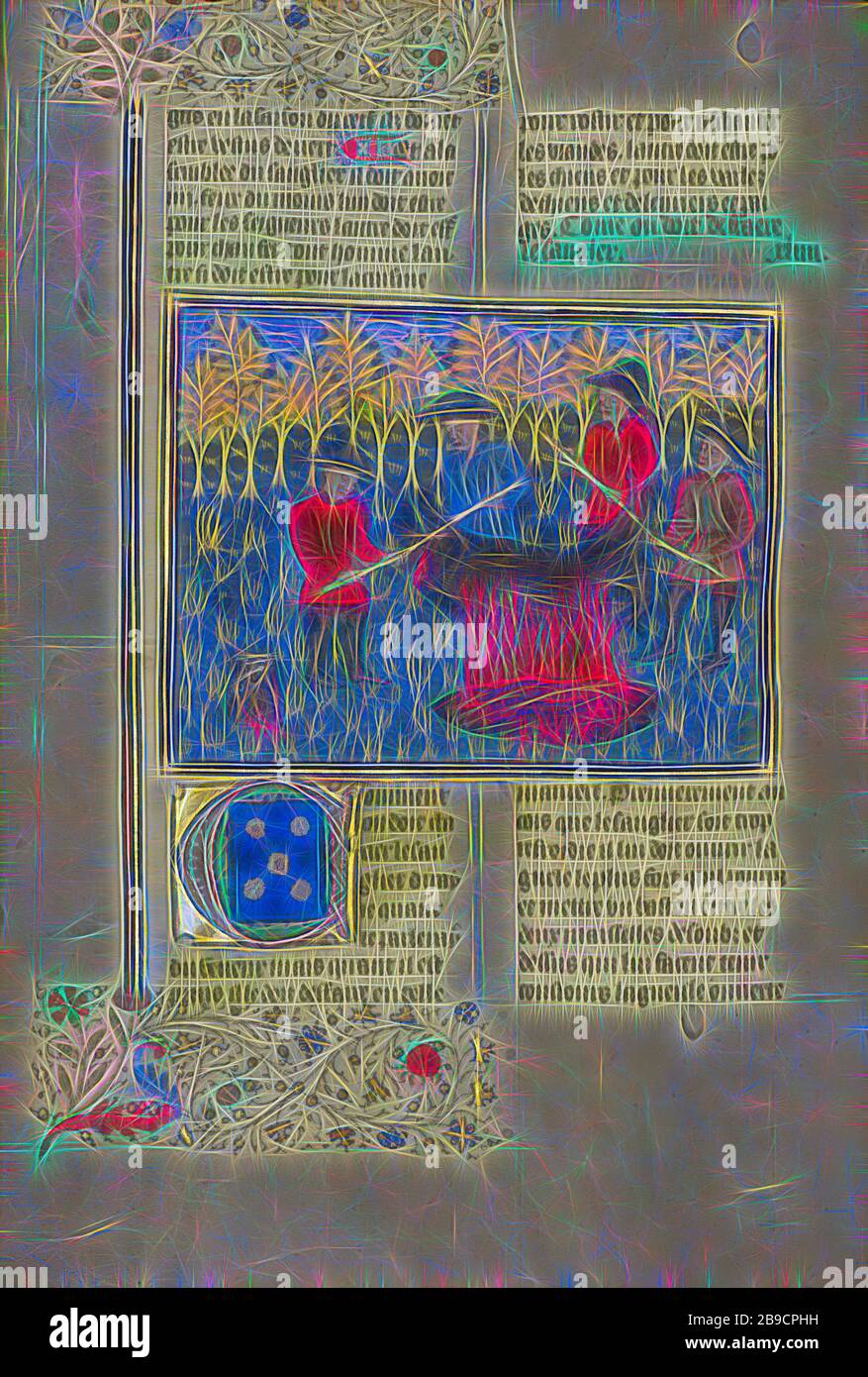 Hunters Dismembering a Boar's Carcass, Brittany, France, about 1430 ...