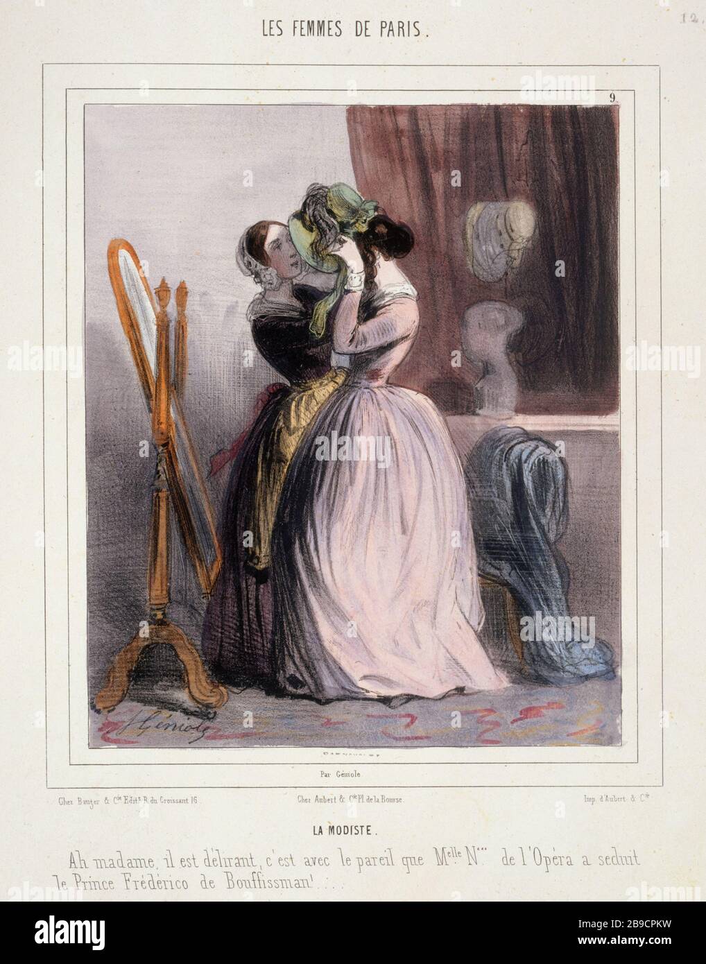 WOMEN OF PARIS - THE MODISTE Alfred Geniole (1813-1861). "Les Femmes de ...