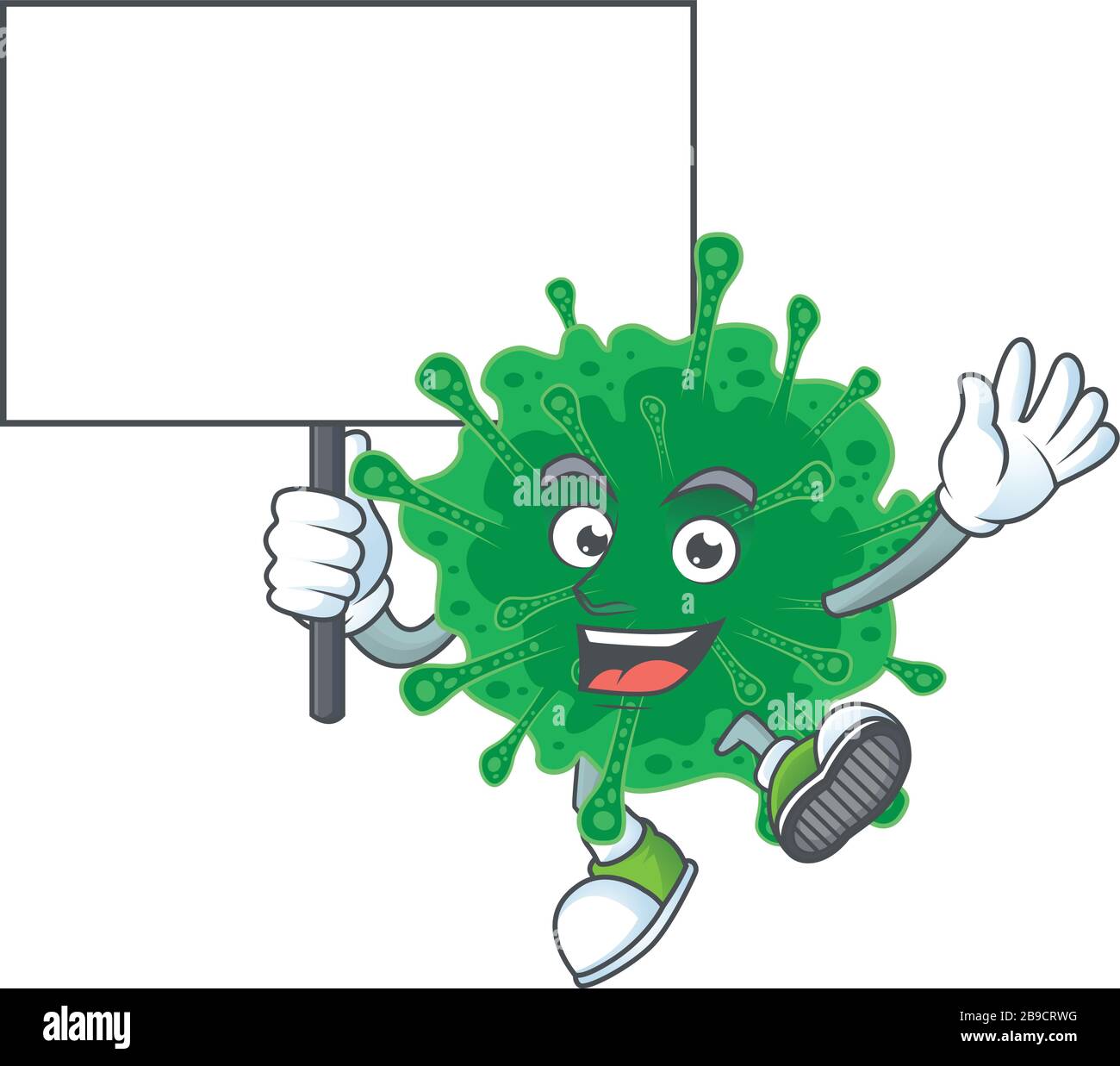 Sweet coronavirus pneumonia cartoon character bring a board Stock ...