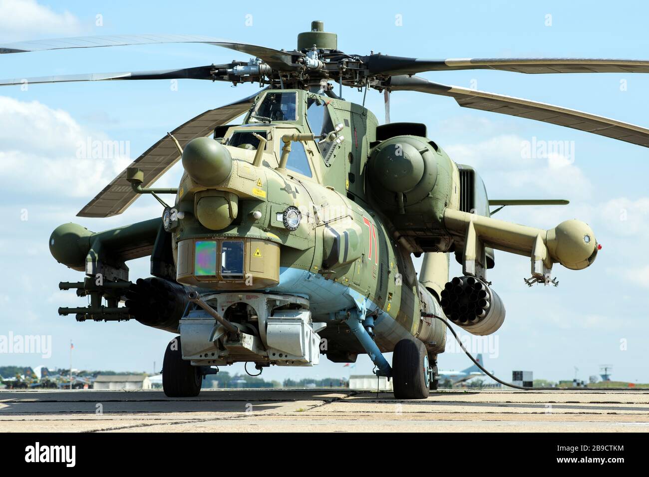 Front view of a Russian Aerospace Forces Mi-28N attack helicopter Stock ...