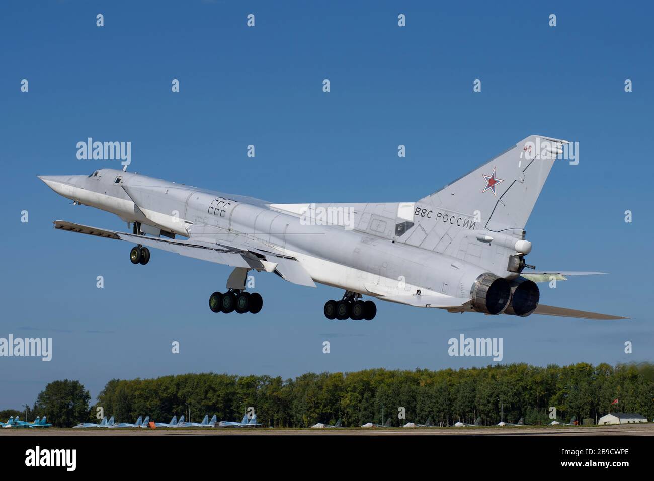 Russian Aerospace Forces Tu-22M-3 long-range bomber in midair Stock ...