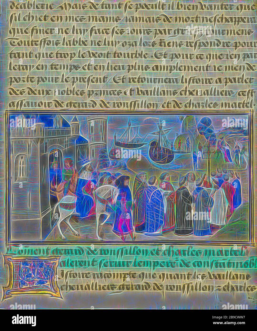 The Byzantine Emperor Welcoming Roussillon and Martel, Loyset Liédet ...