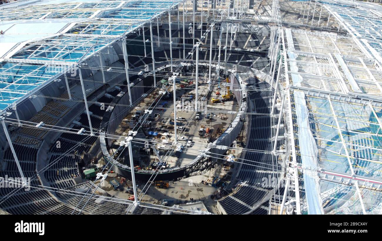 General overall view of the double-sided Oculus video board-the first ...
