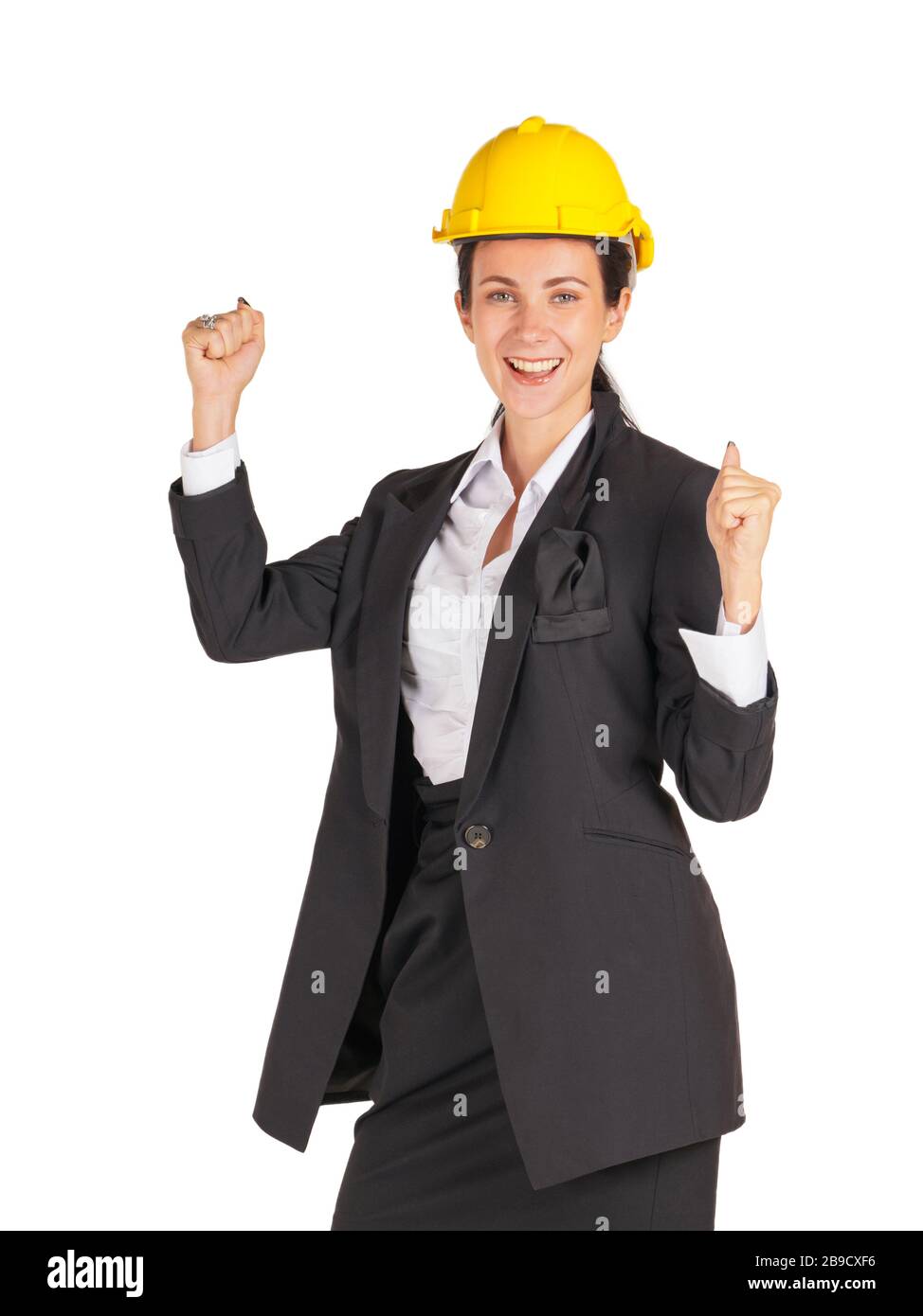 Construction worker raising fist hi-res stock photography and images ...