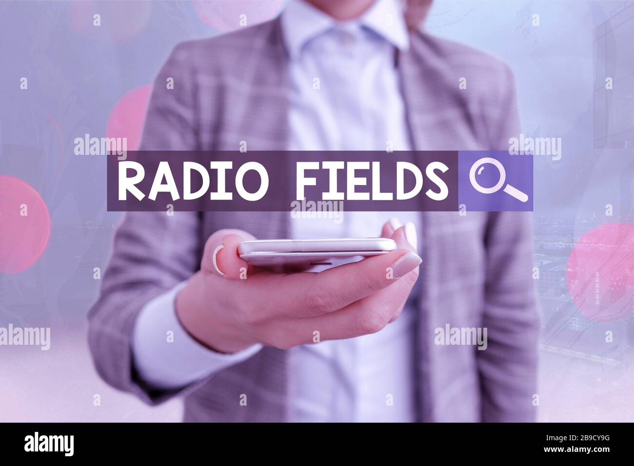 Conceptual hand writing showing Radio Fields. Concept meaning electromagnetic field intensity ...