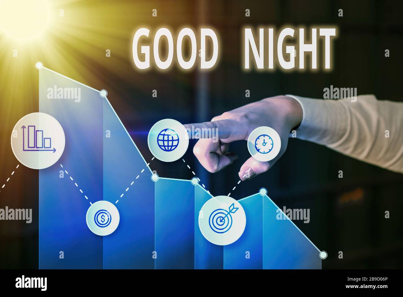 Writing note showing Good Night. Business concept for expressing good ...