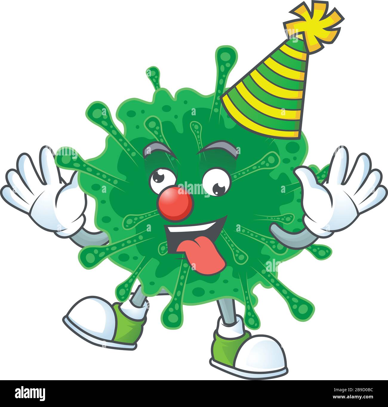 Cute and Funny Clown coronavirus pneumonia presented in cartoon ...