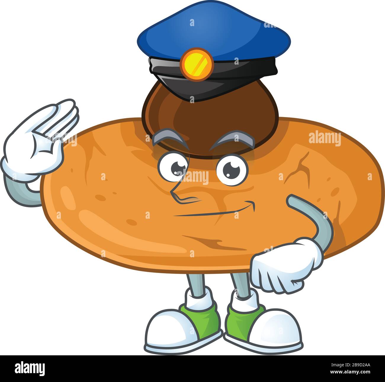 A cartoon of kiss cookies dressed as a Police officer Stock Vector ...