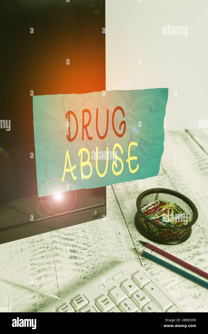 Conceptual hand writing showing Drug Abuse. Concept meaning the ...