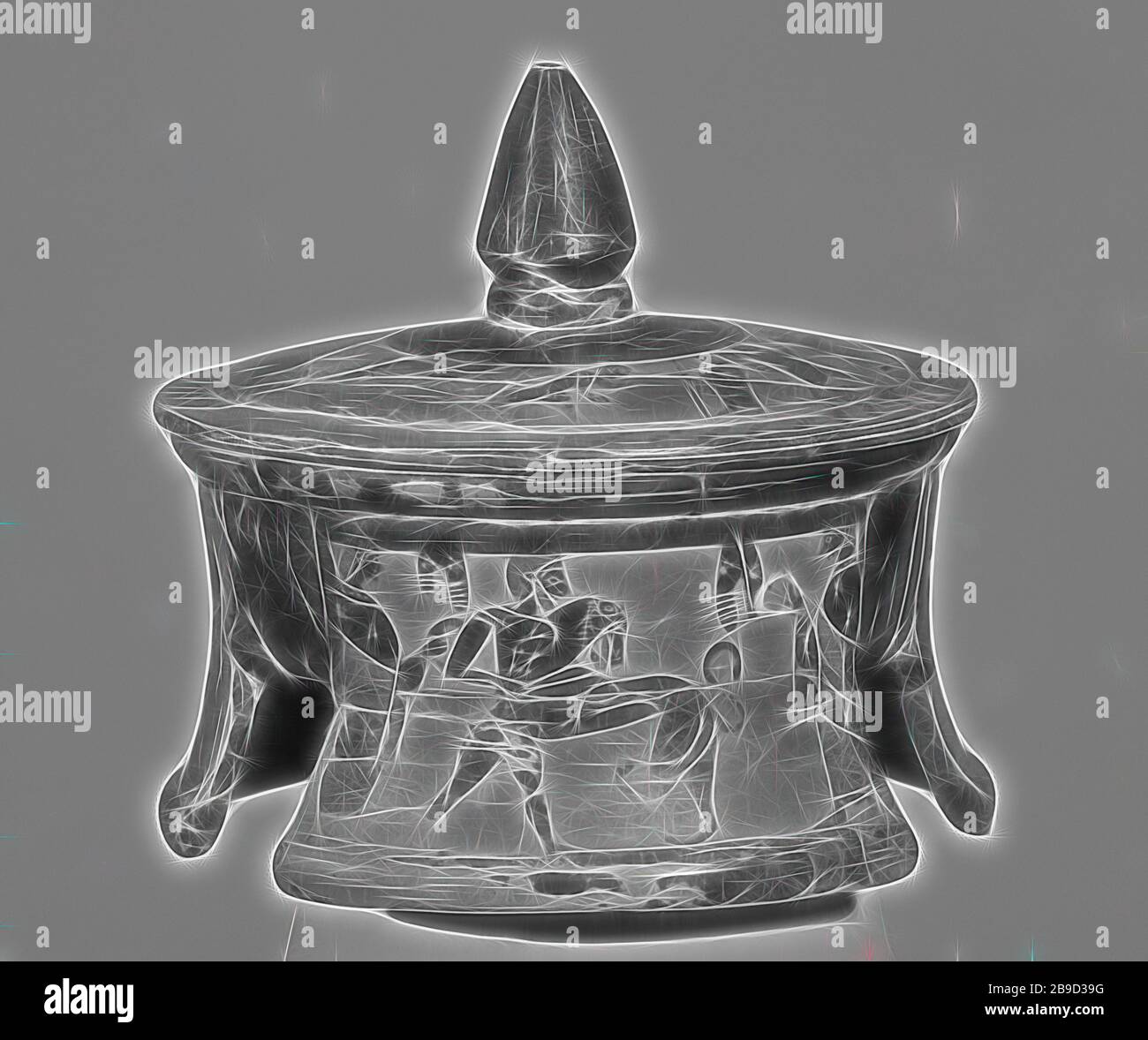 Attic Tripod Pyxis with Lid, Athens, Greece, about 540 B.C, Terracotta ...