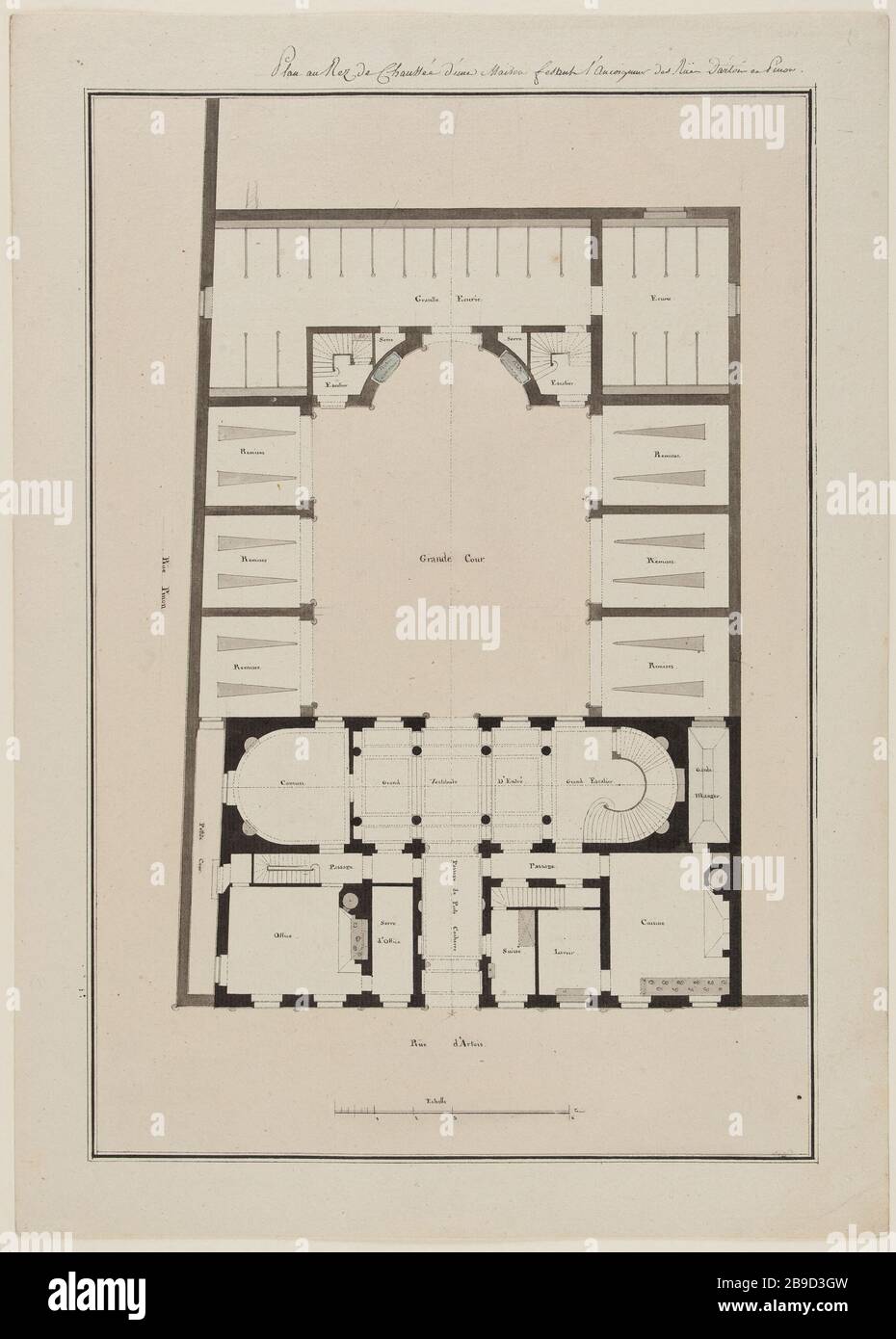 Plan the ground floor of a house by the corner of the streets of Artois ...