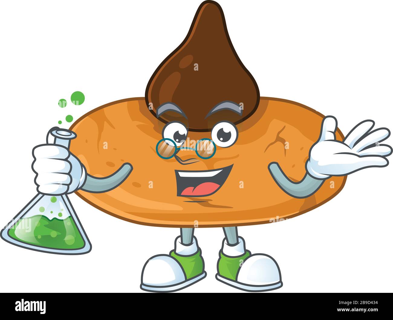 Kiss cookies brainy Professor Cartoon design grasp a glass tube Stock ...