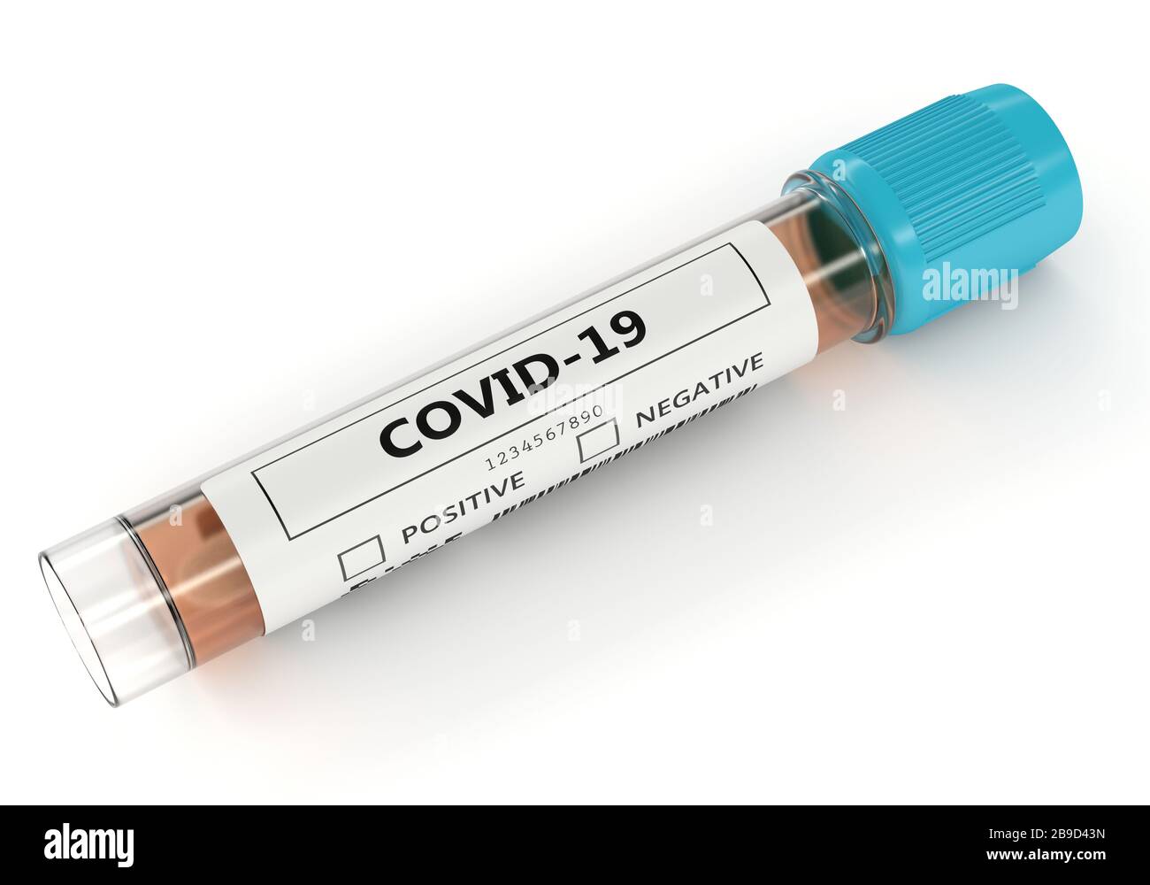 3d render of covid-19 nasal swab laboratory test over white Stock Photo ...