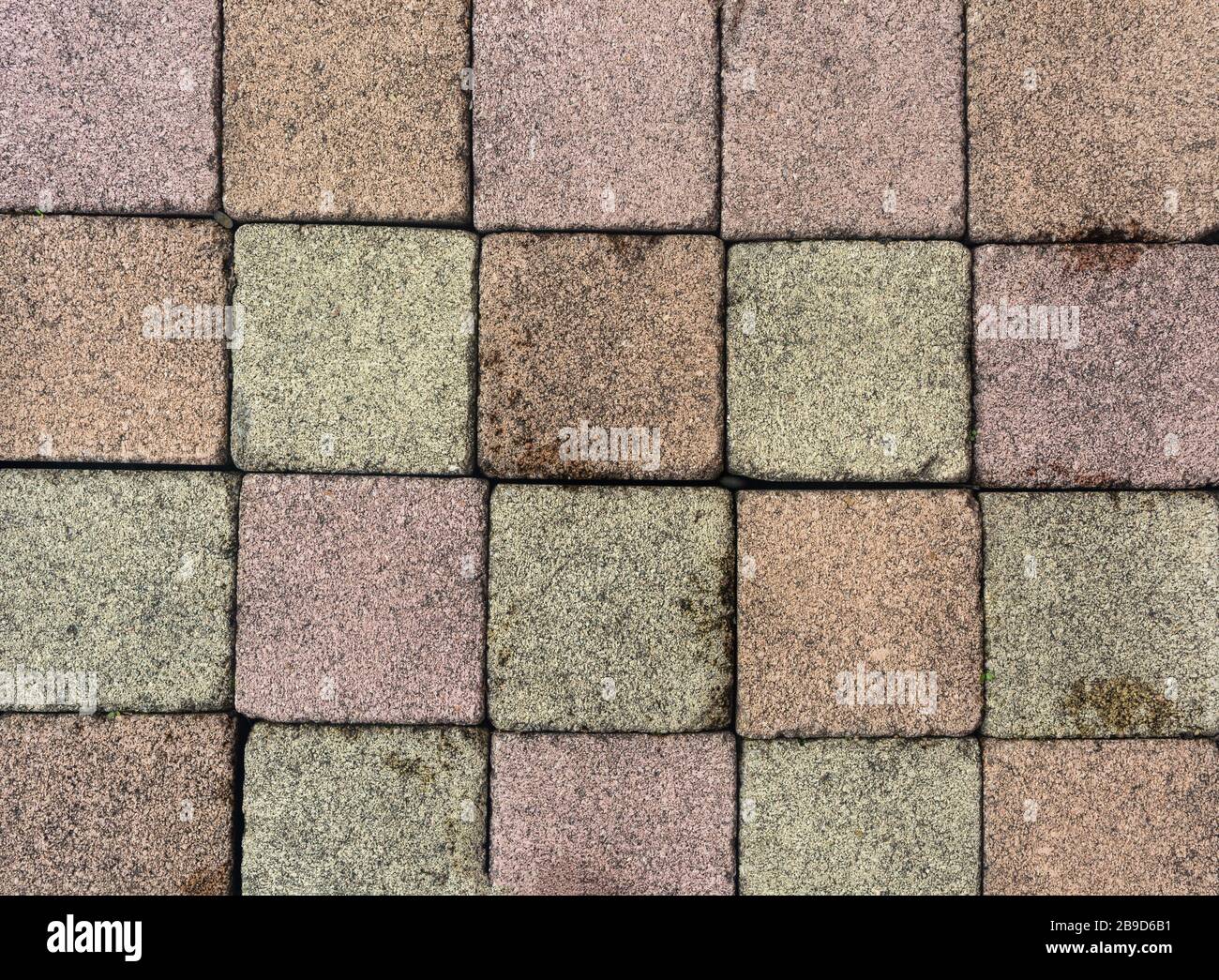 Brick pavement tile, top view. Urban texture as background. Stone ...