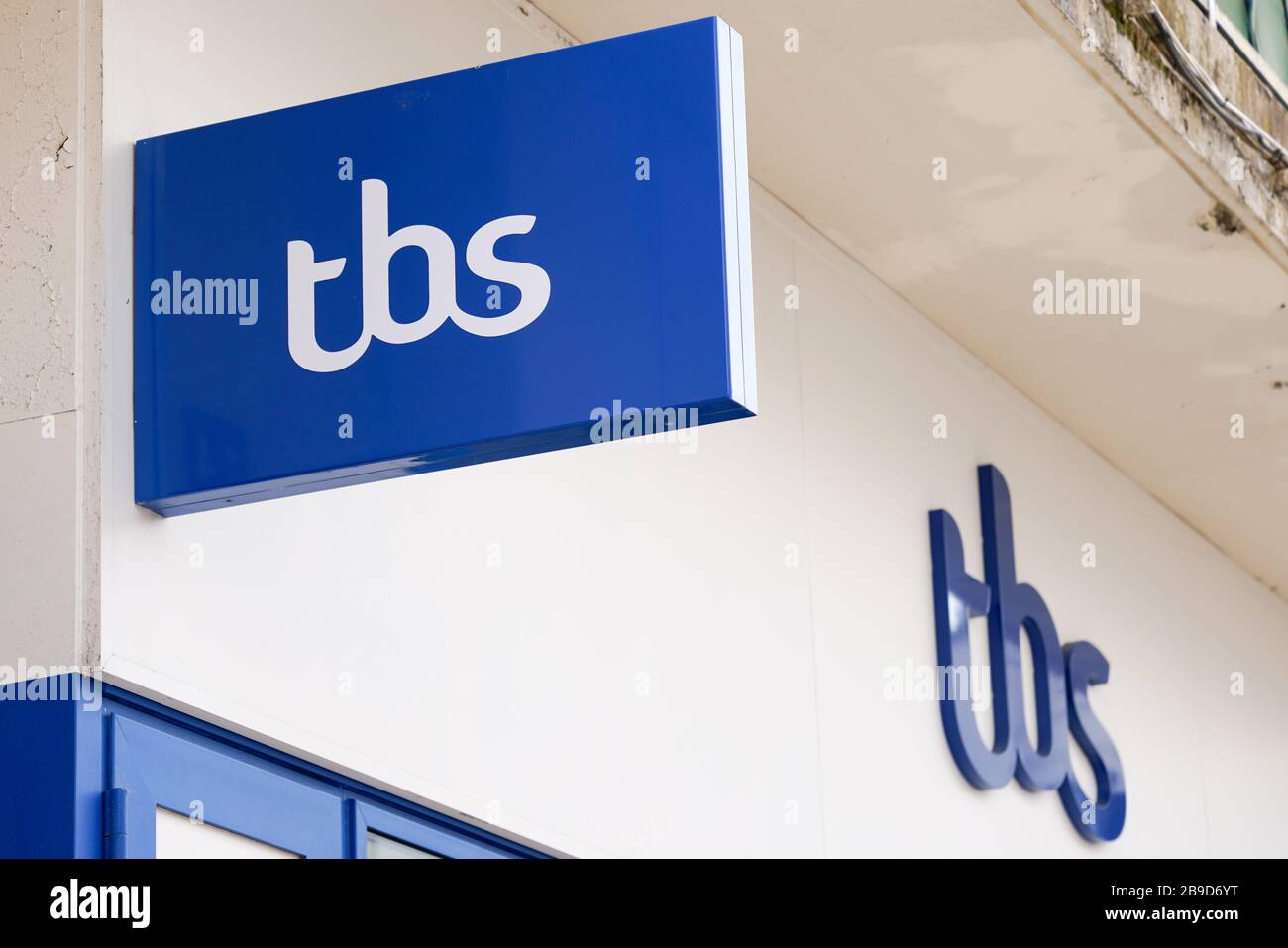 Arcachon , Aquitaine / France - 10 08 2019 : TBS main store logo sign ...