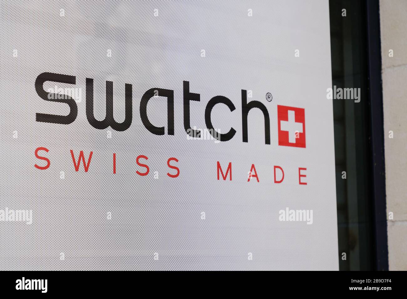 Arcachon , Aquitaine / France - 10 08 2019 : Swatch store sign logo ...
