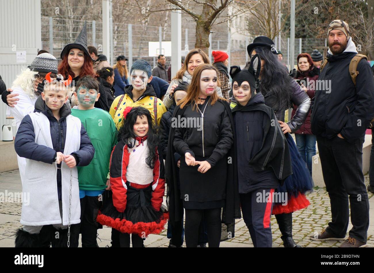 Mask witch hag or crone sungglass gypsy carnival Masopust celebration ...