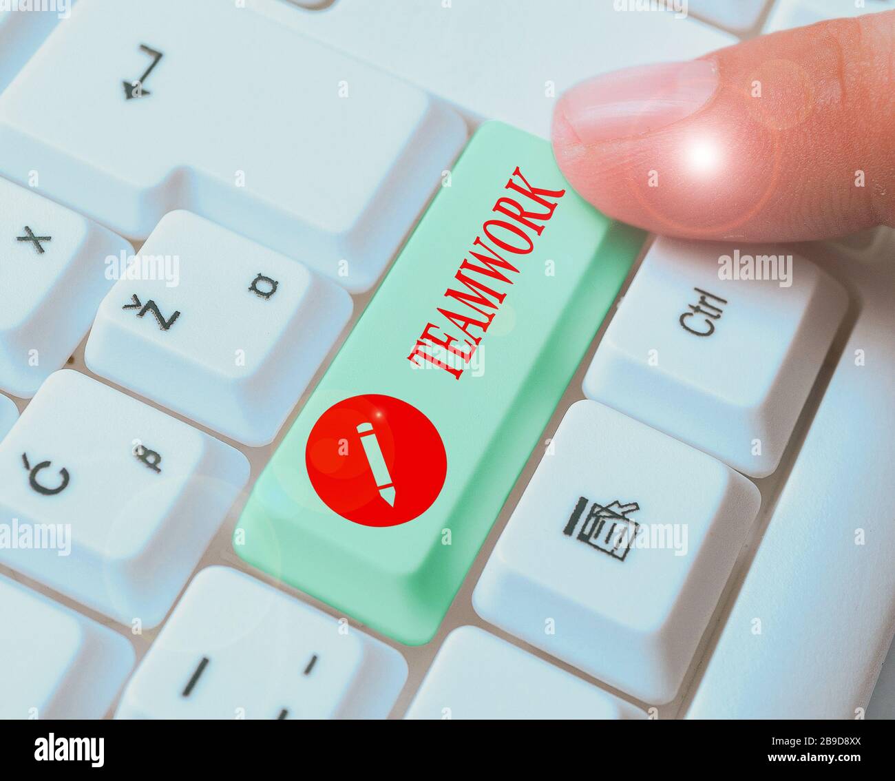 Writing note showing Teamwork. Business concept for combined action of ...