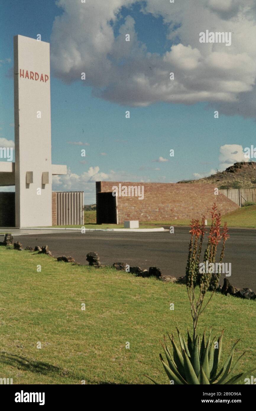 Entrance to the camping ground at the Hardap dam near Mariental ...