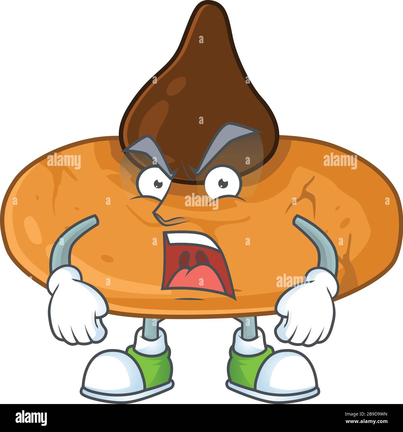 Kiss cookies mascot design concept showing angry face Stock Vector ...