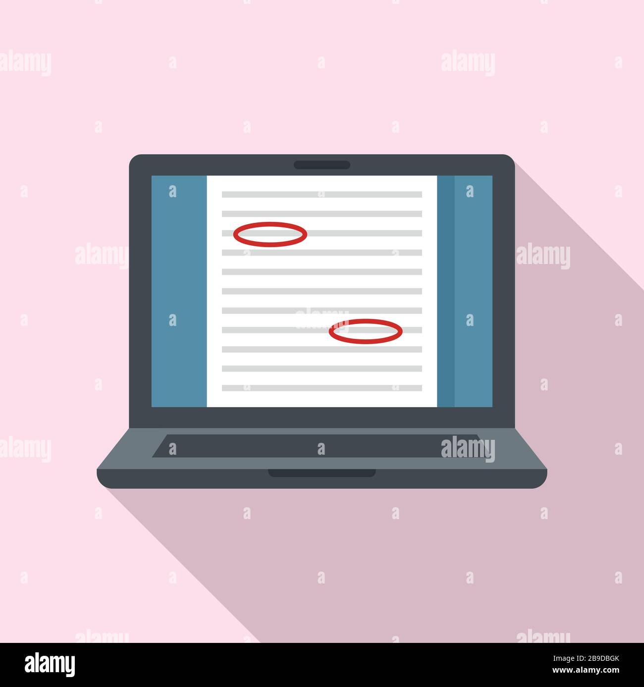 Review laptop editor icon. Flat illustration of review laptop editor ...