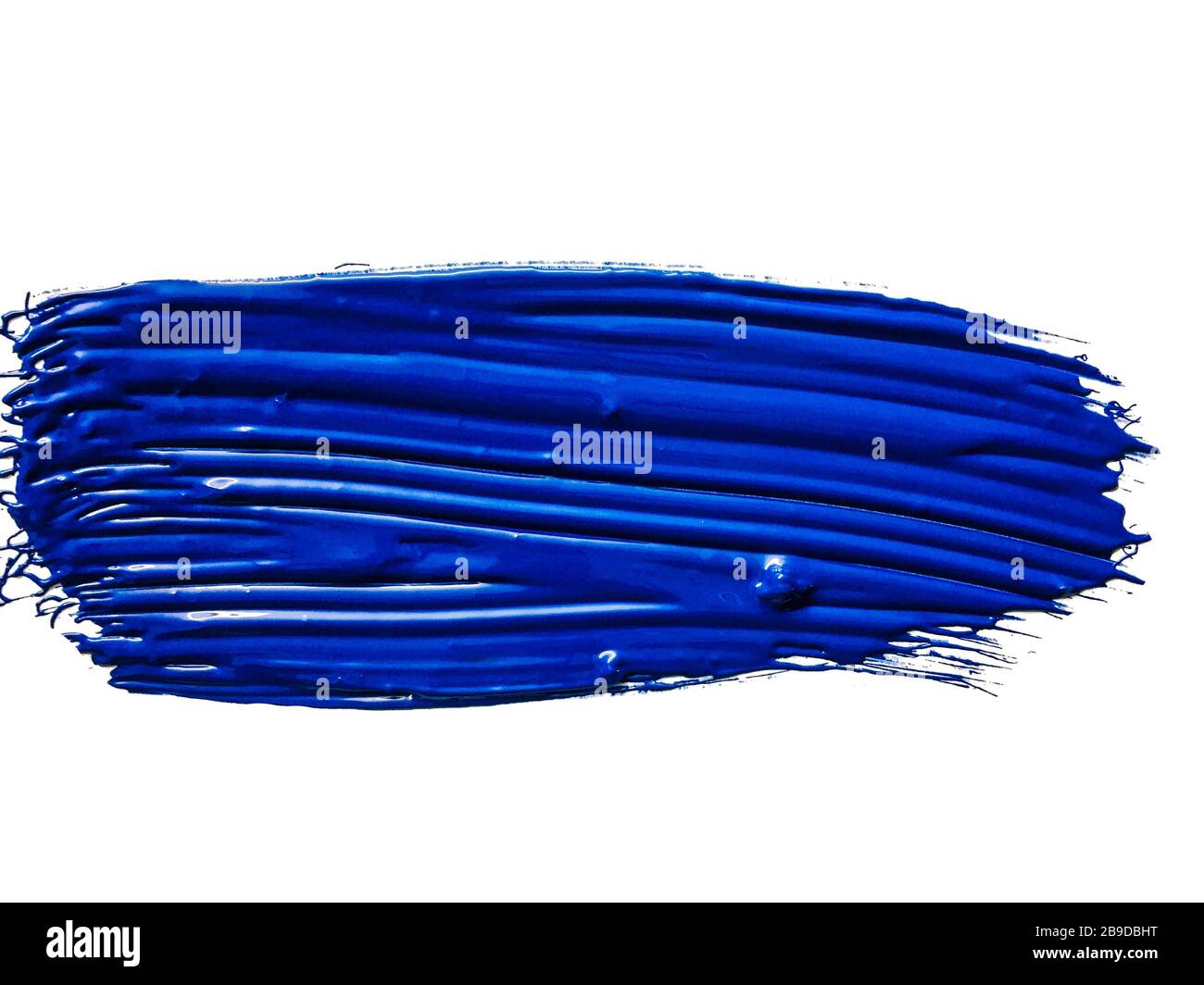 blue paint brush stroke on white background Stock Photo - Alamy