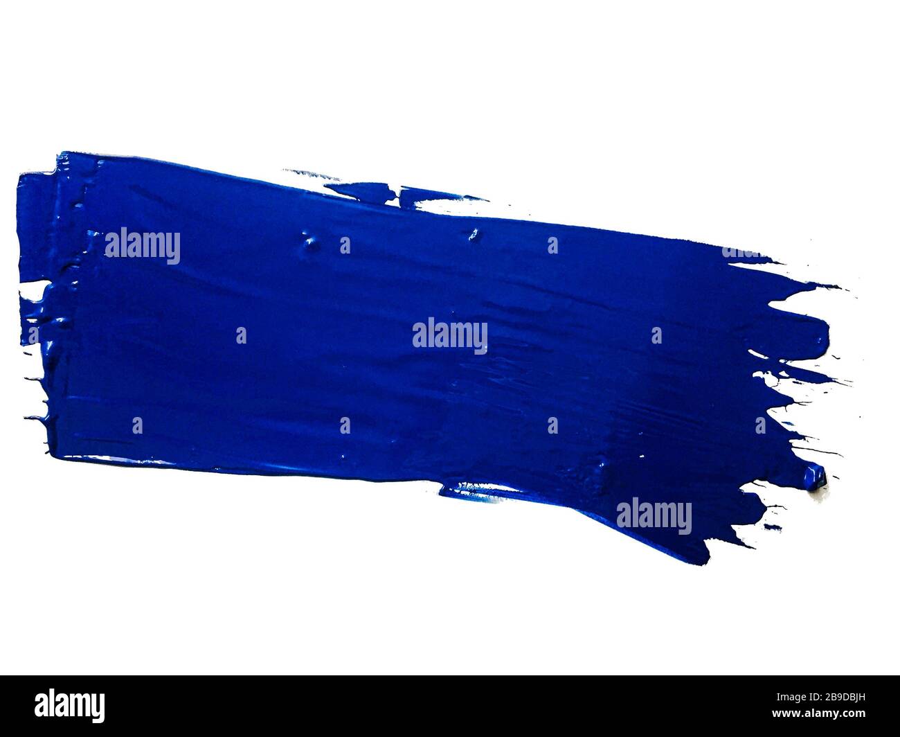 blue paint brush stroke on white background Stock Photo - Alamy