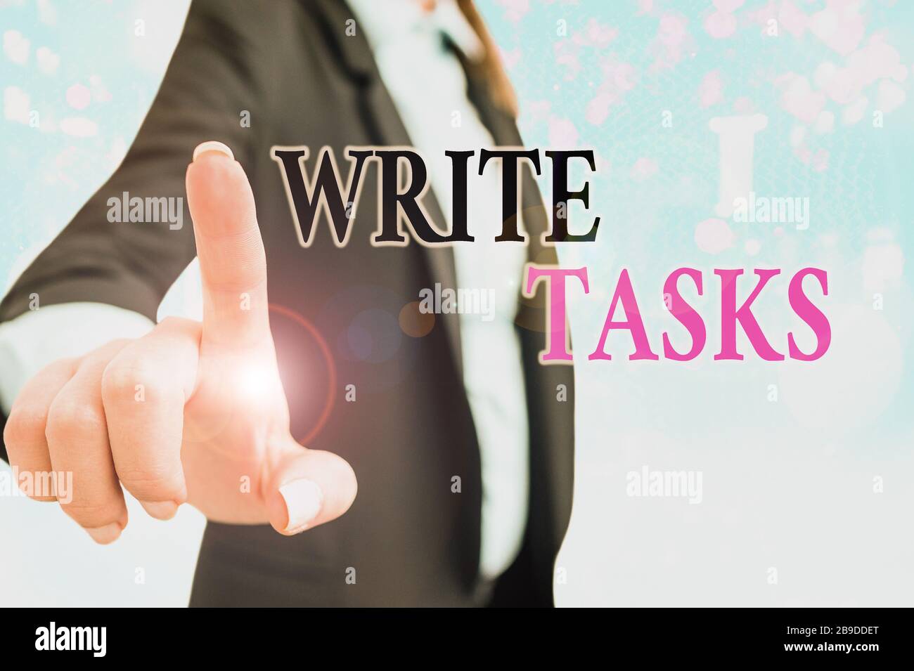 Text sign showing Write Tasks. Business photo text assigned piece of ...