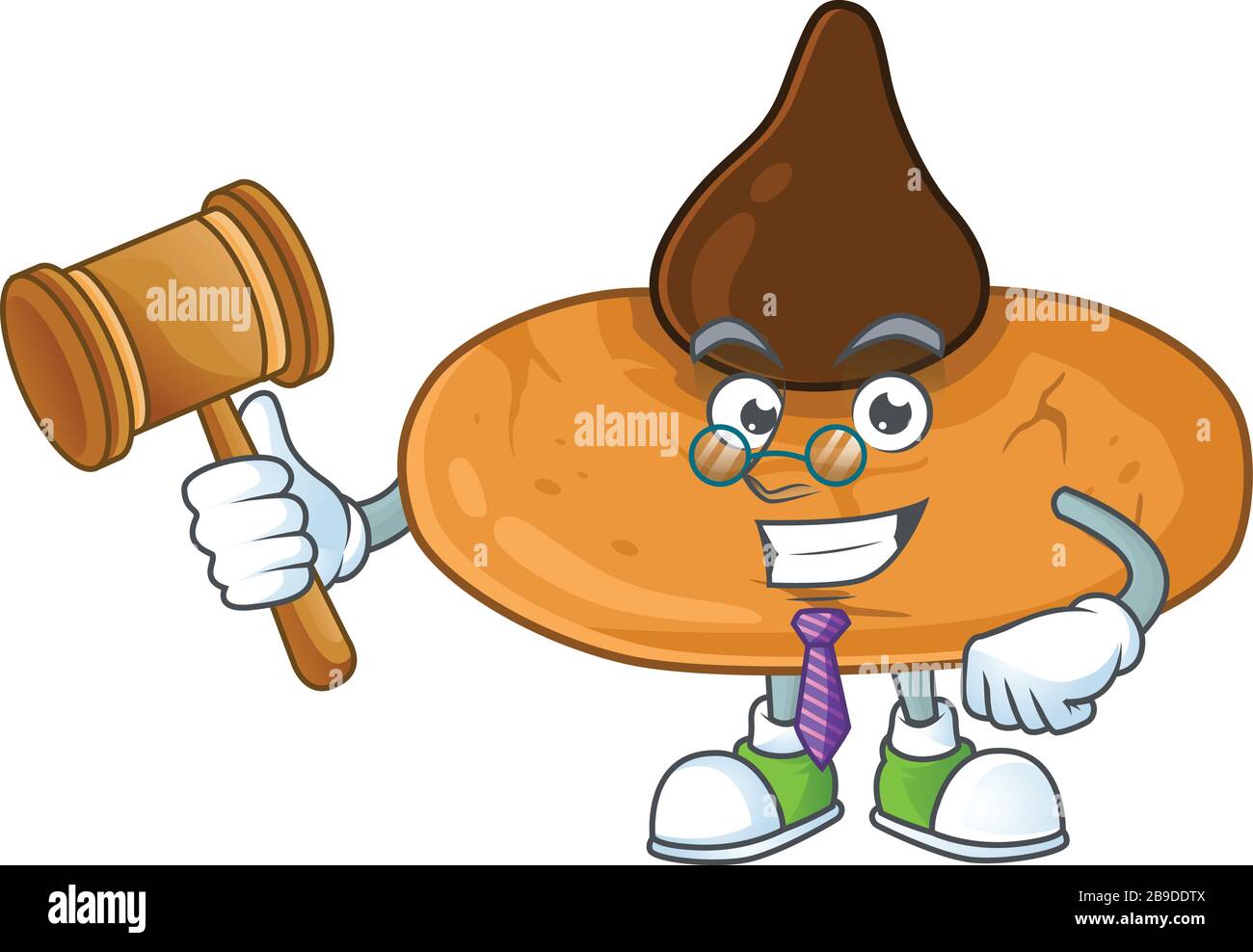 Kiss cookieswise judge cartoon character design with cute glasses Stock ...