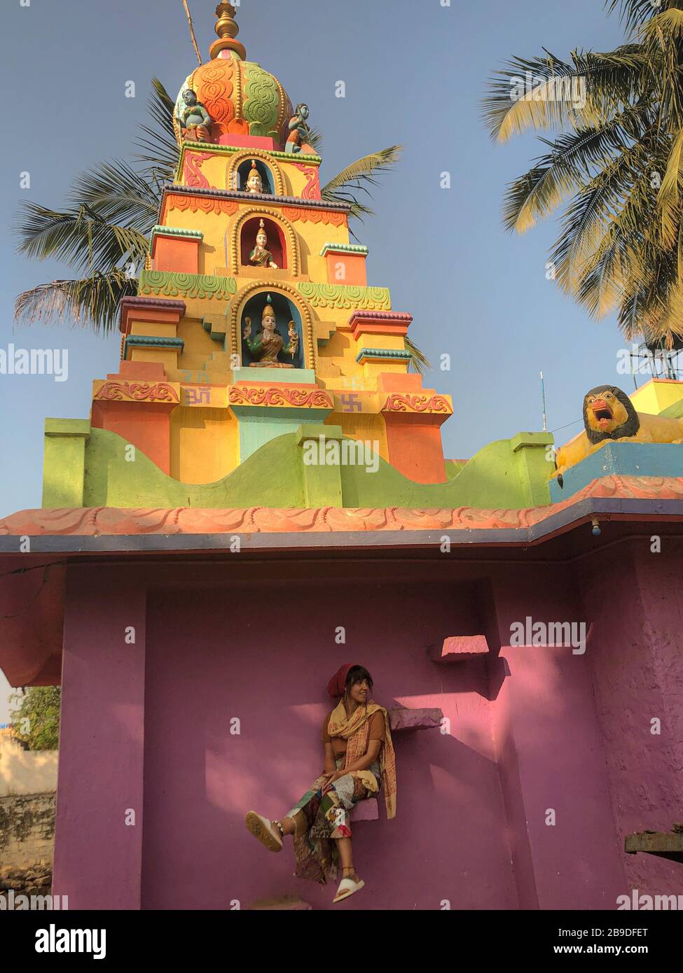 Hindu color temple Stock Photo - Alamy