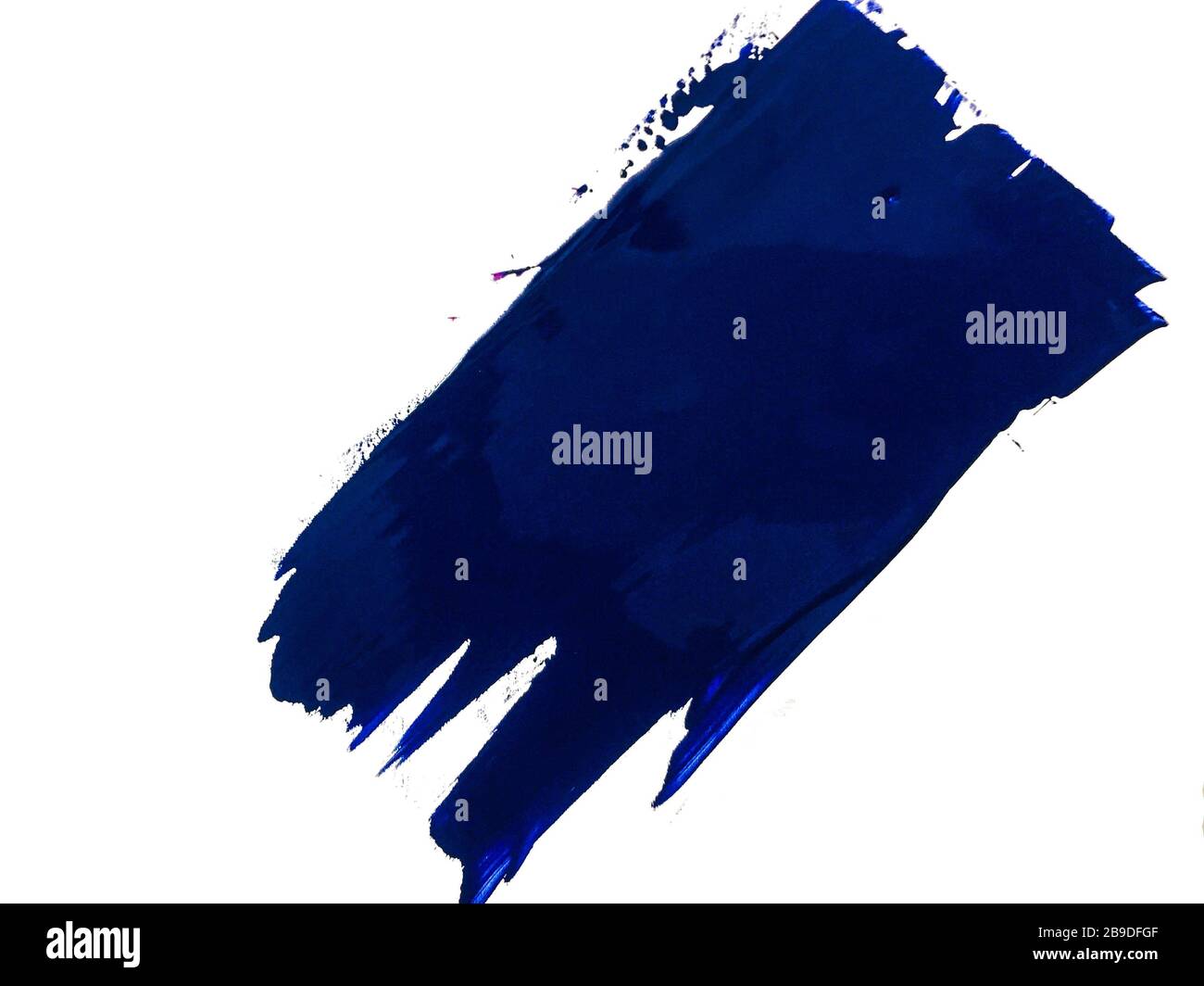 blue paint brush stroke on white background Stock Photo - Alamy