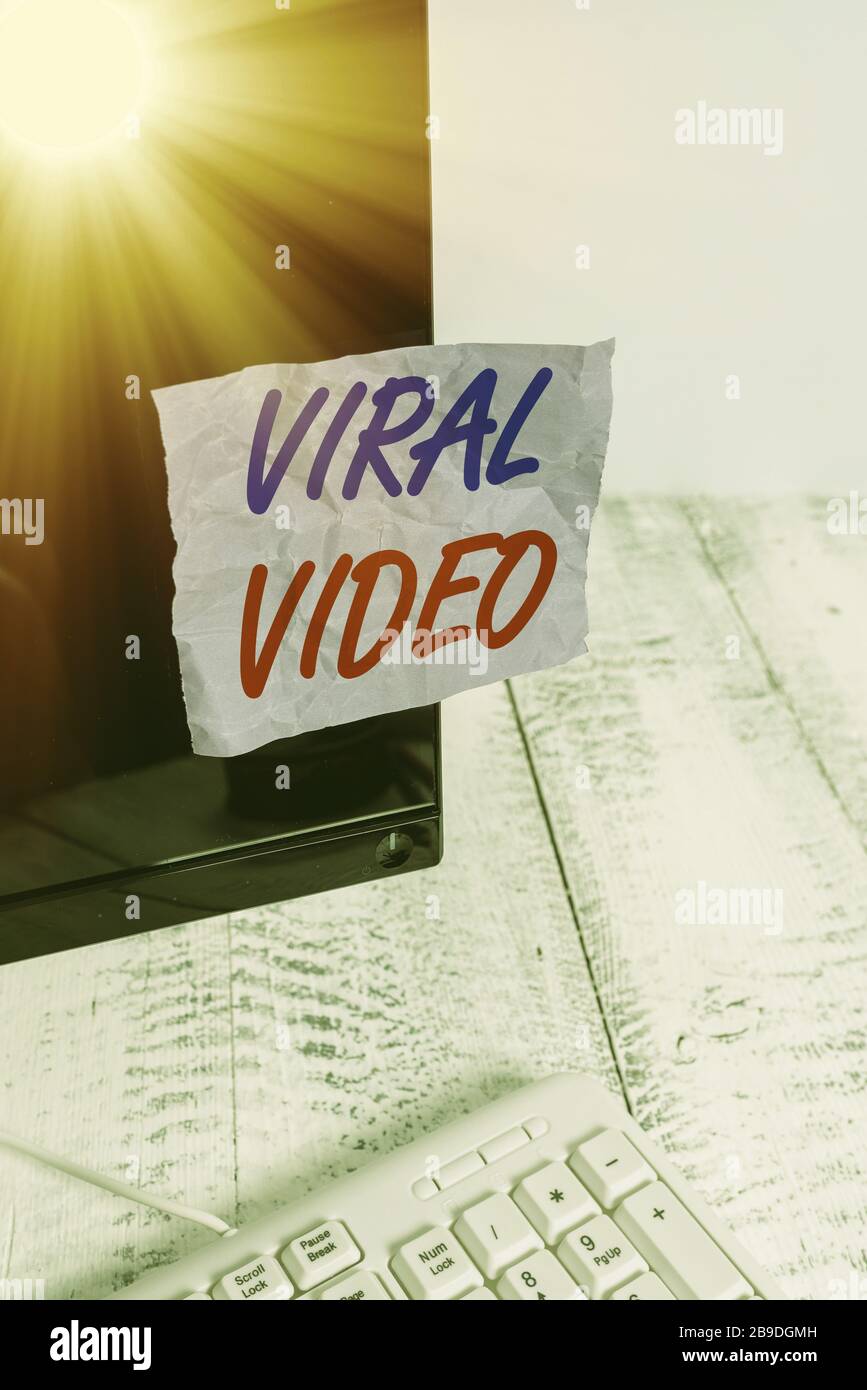 Conceptual hand writing showing Viral Video. Concept meaning the video ...