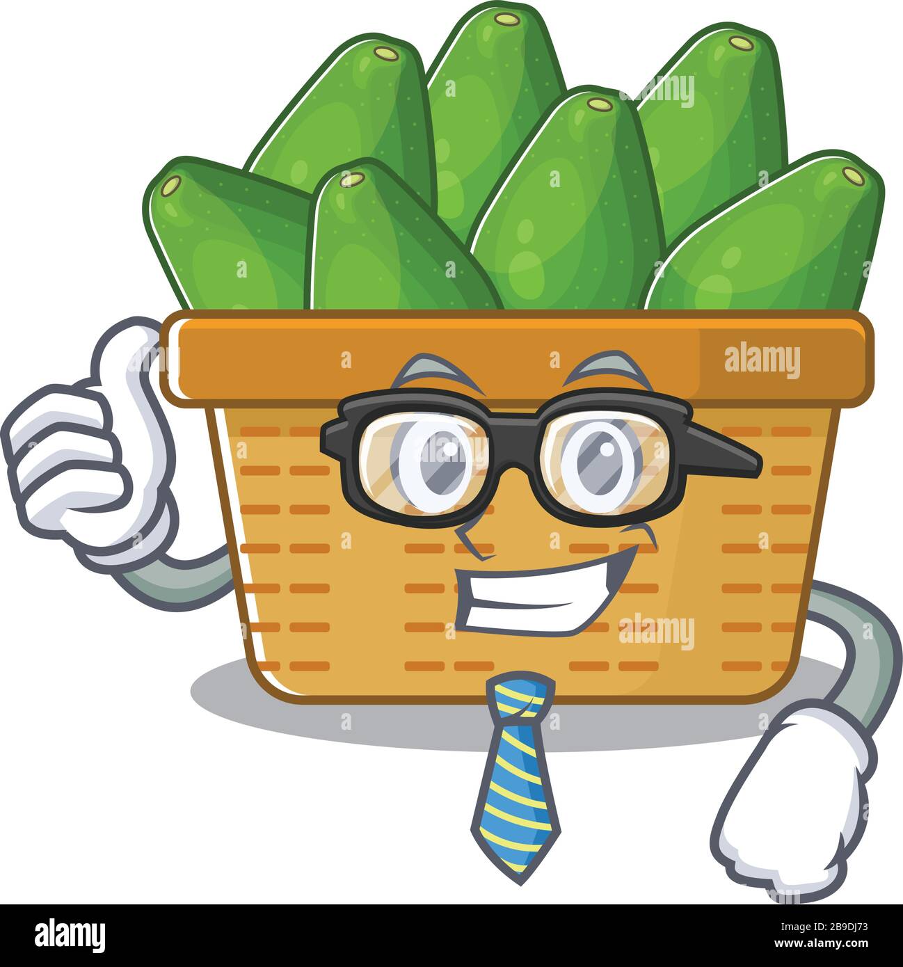 Avocado fruit basket Businessman cartoon character with glasses and tie ...