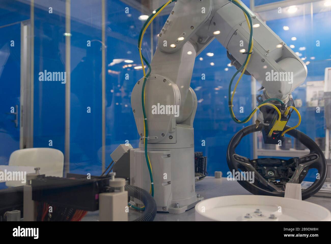 Robotic Arm production lines modern industrial technology. Automated ...