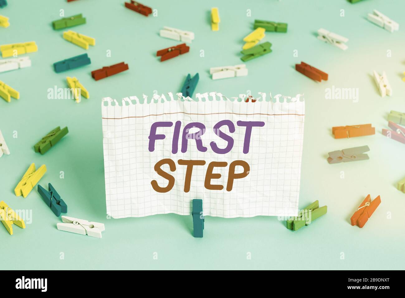 Conceptual hand writing showing First Step. Concept meaning The first ...