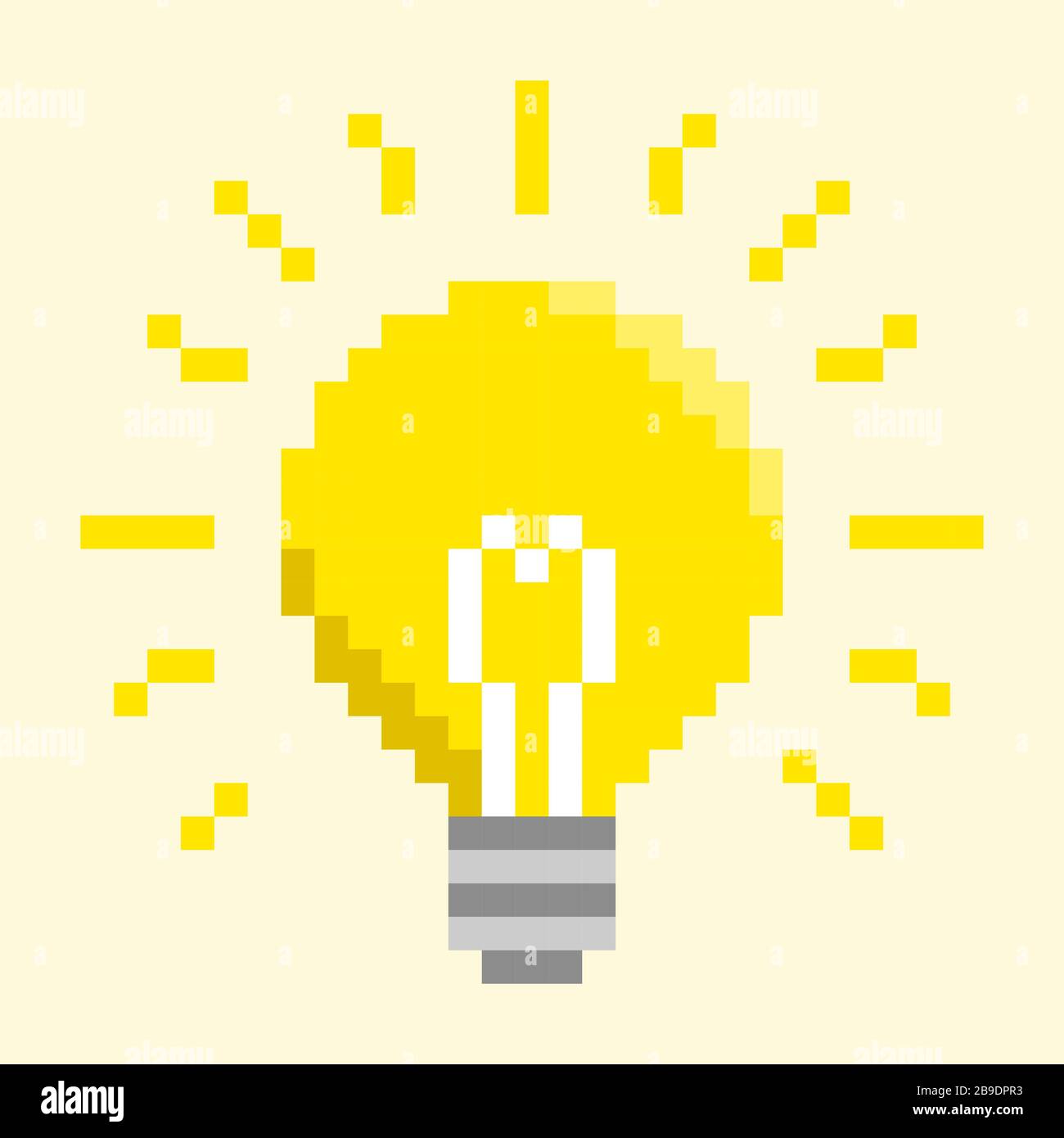 Light Bulb Pixel Art Concept Stock Vector Image & Art - Alamy