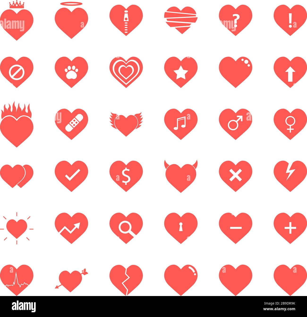 Heart Icons Set in Vector illustration Stock Vector Image & Art - Alamy