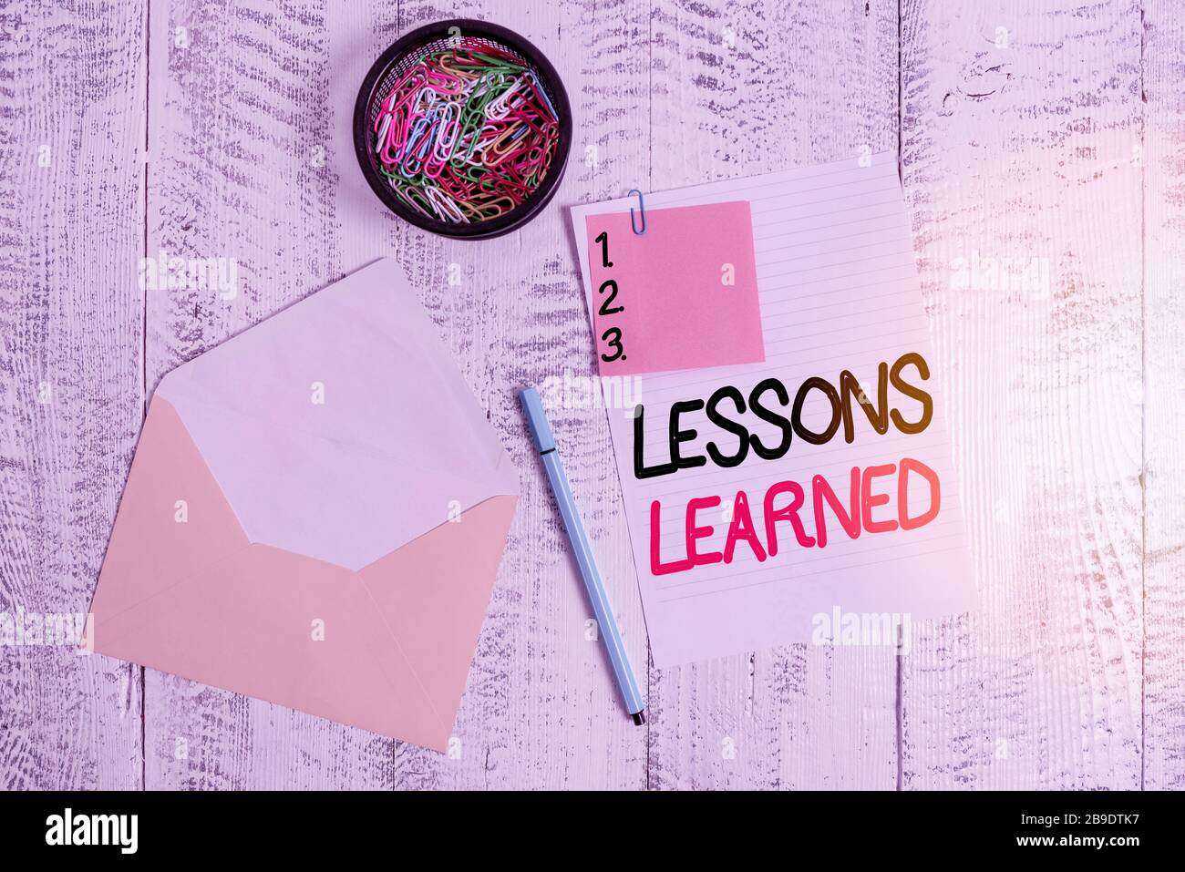 Word writing text Lessons Learned. Business photo showcasing experiences distilled project that ...