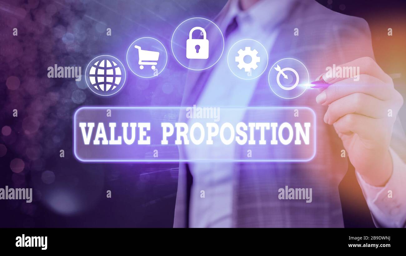 Word writing text Value Proposition. Business photo showcasing ...