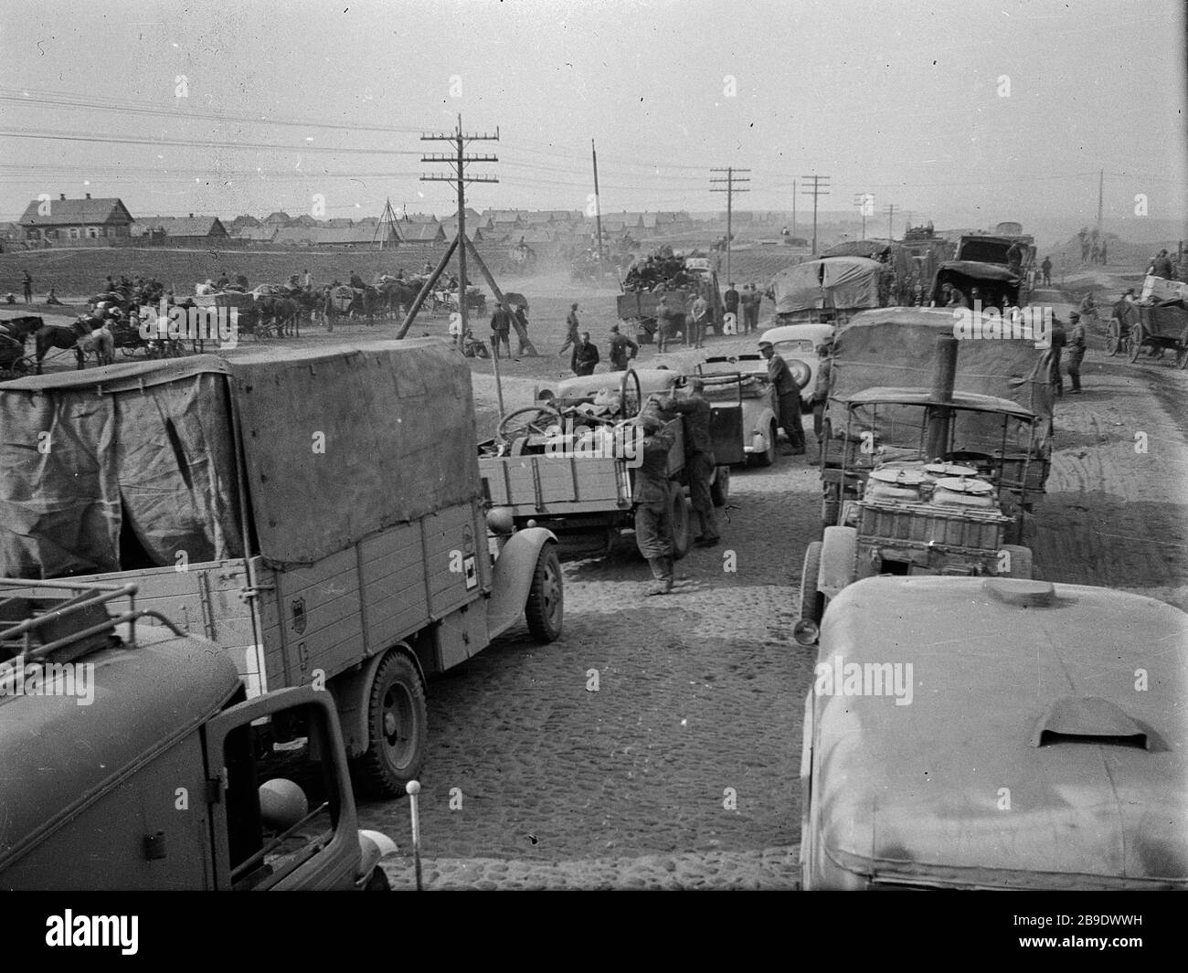 Military convoy route Black and White Stock Photos & Images - Alamy