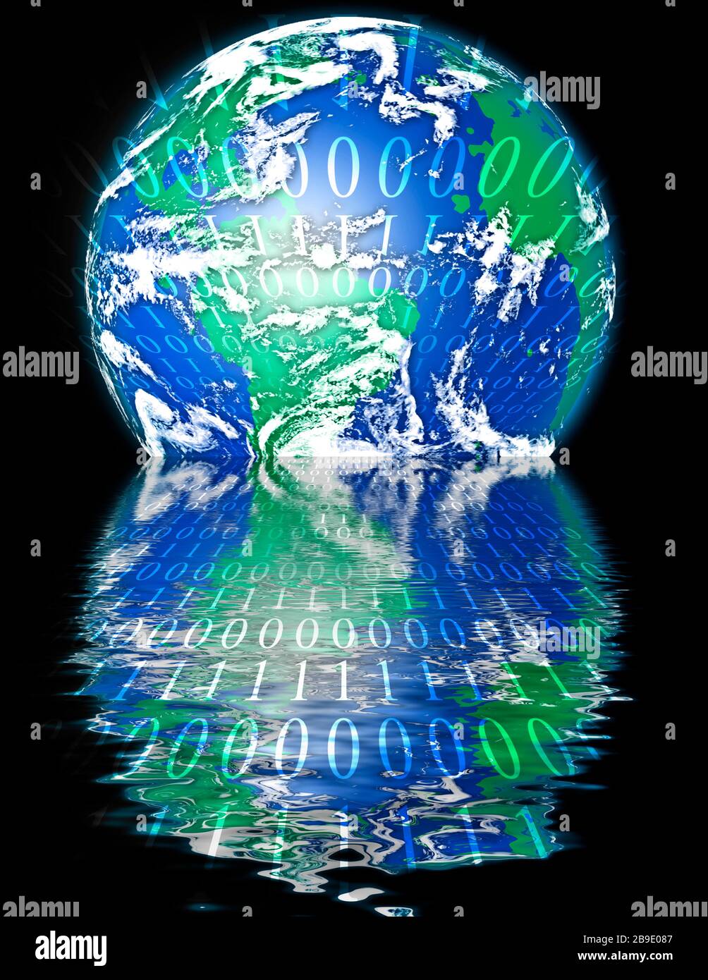 Internet world with binary code Stock Photo - Alamy