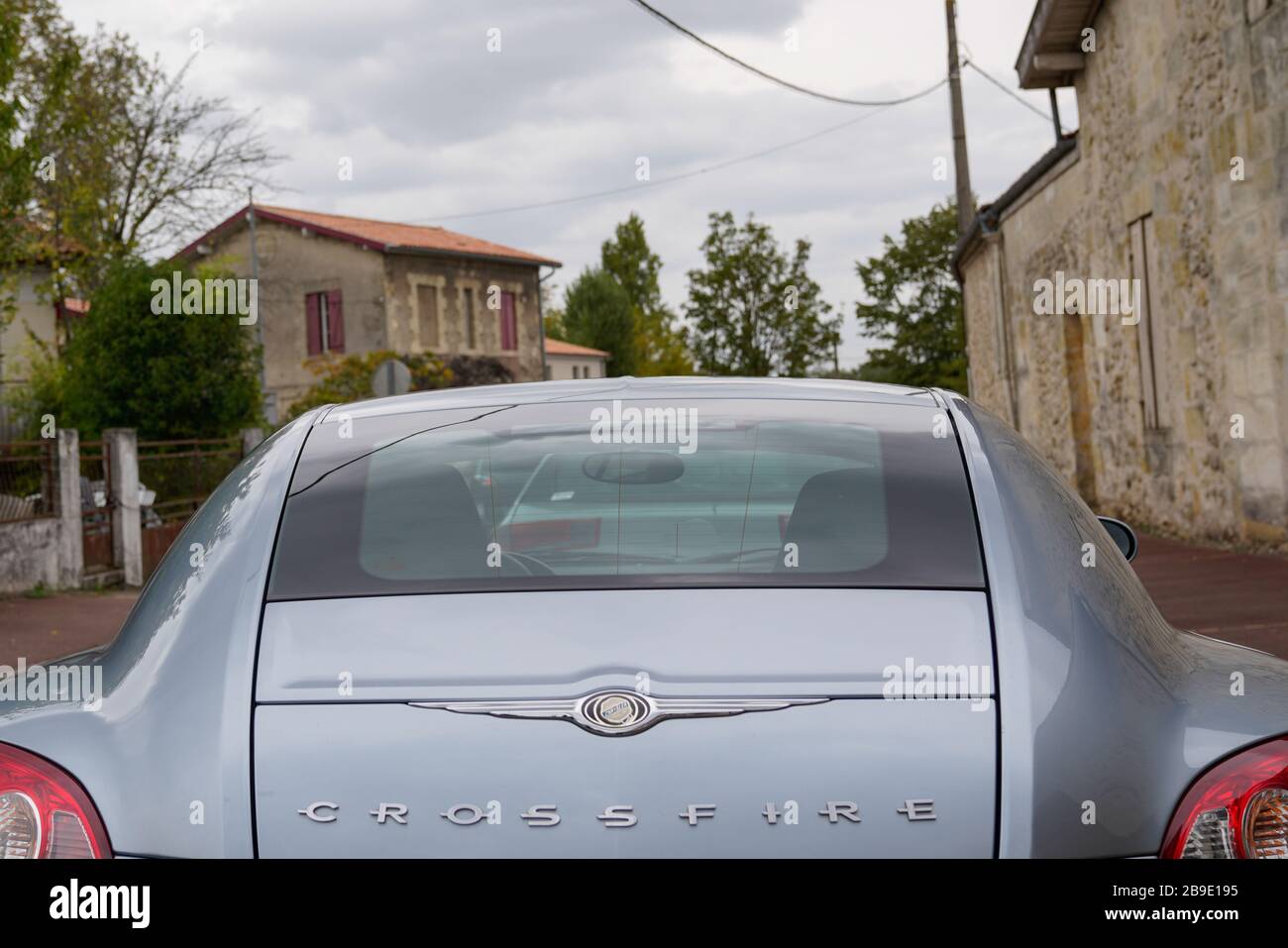 Bordeaux , Aquitaine / France - 10 17 2019 : rear back grey Chrysler ...