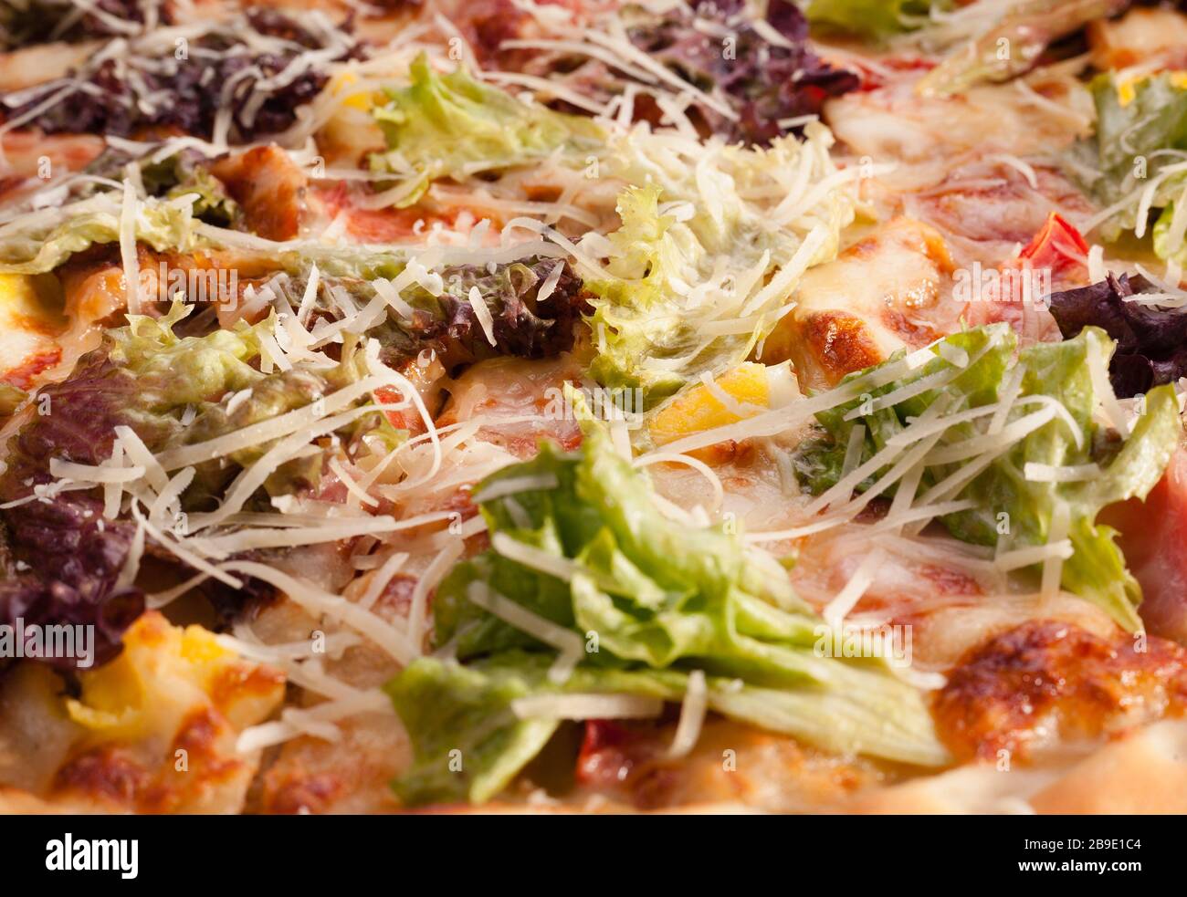 Ready-made appetizing pizza close-up. Stock photo pizza on a wooden ...