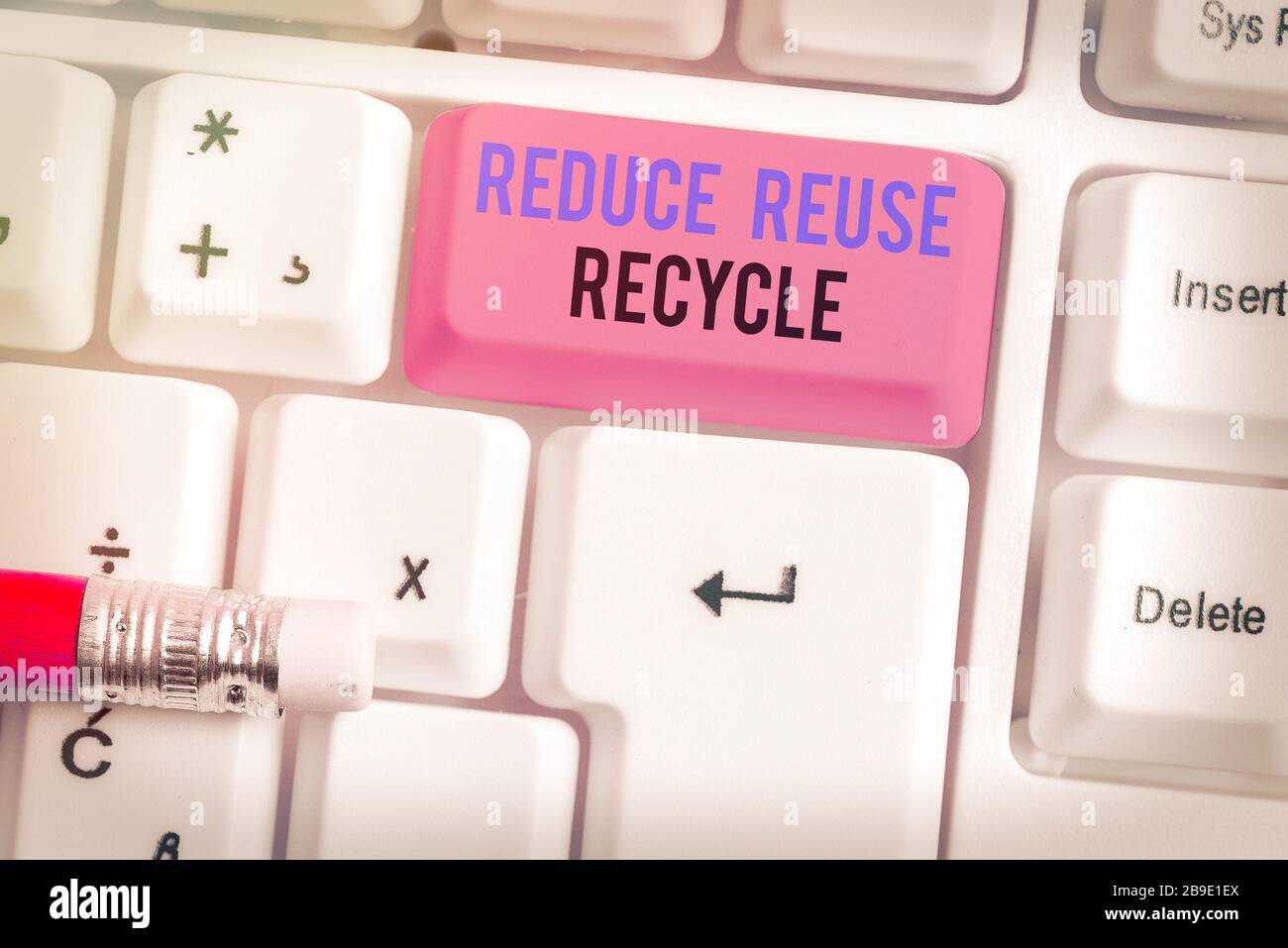 Word writing text Reduce Reuse Recycle. Business photo showcasing ...