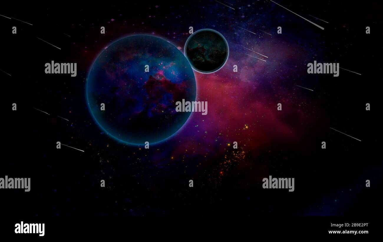 Exoplanets in colorful universe Stock Photo - Alamy