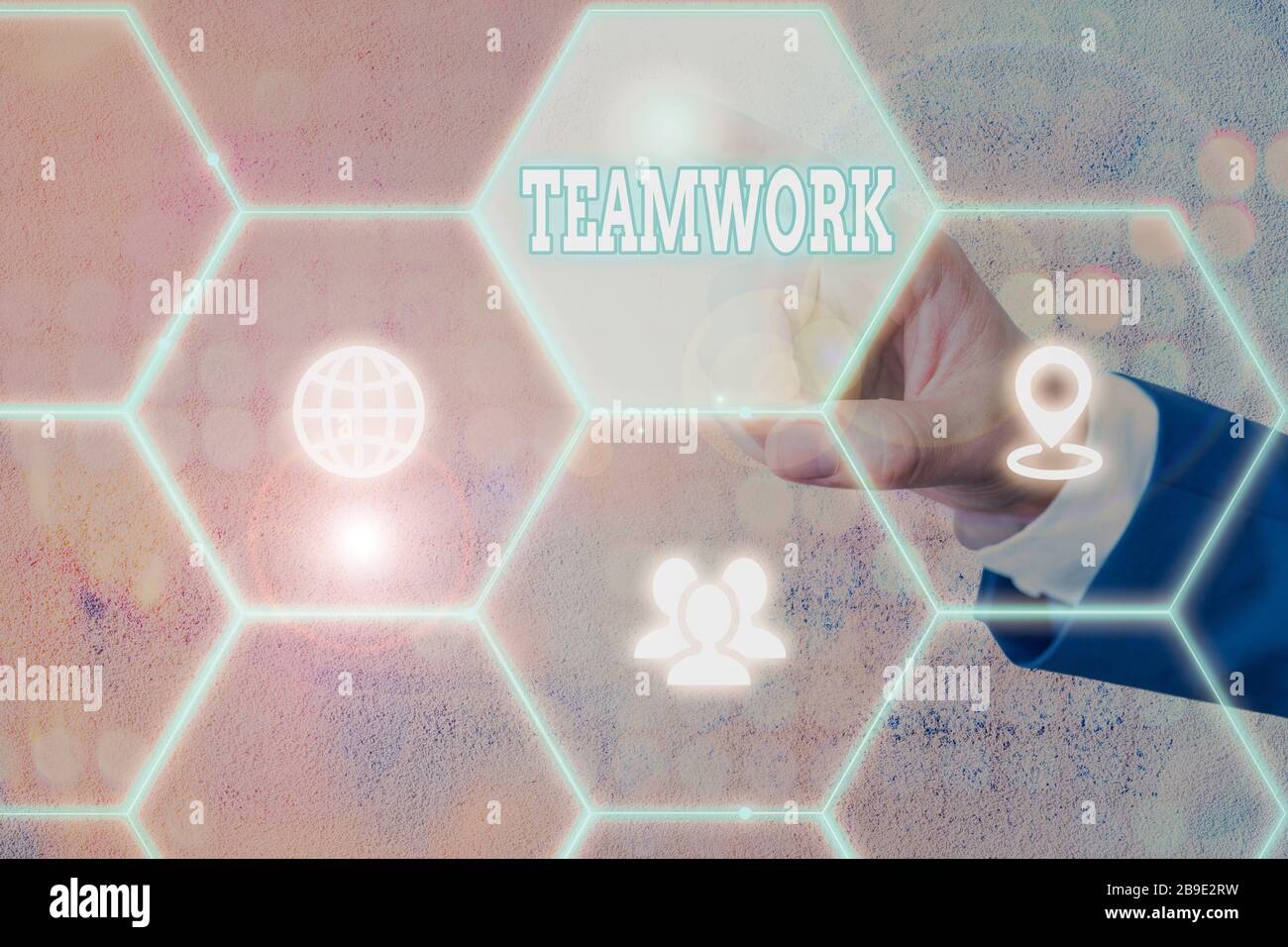 Writing note showing Teamwork. Business concept for combined action of ...