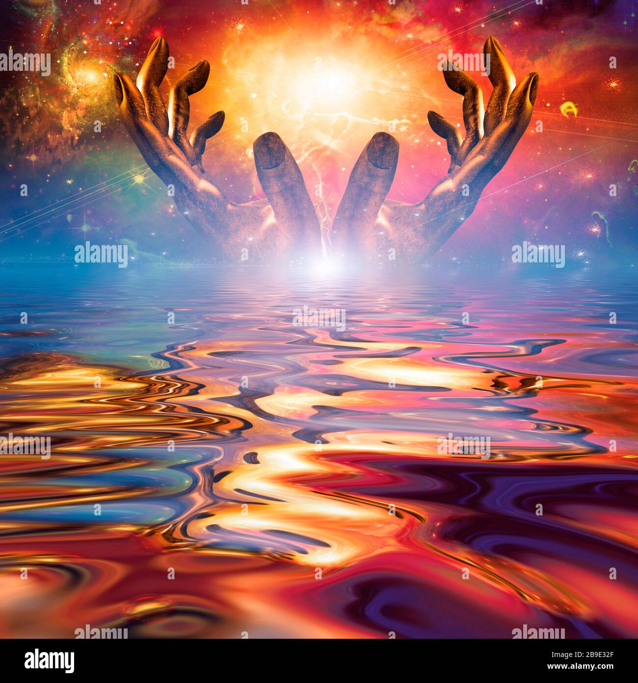 Spiritual art of the hands of maker Stock Photo - Alamy