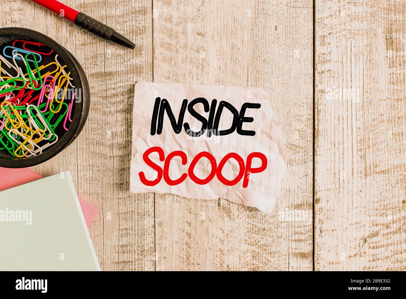 Text sign showing Inside Scoop. Business photo text Information that ...